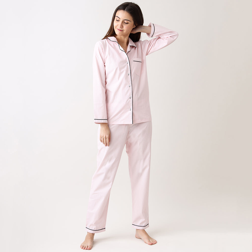 Women Classy Pink Pajama Set | littleweststreetglobal