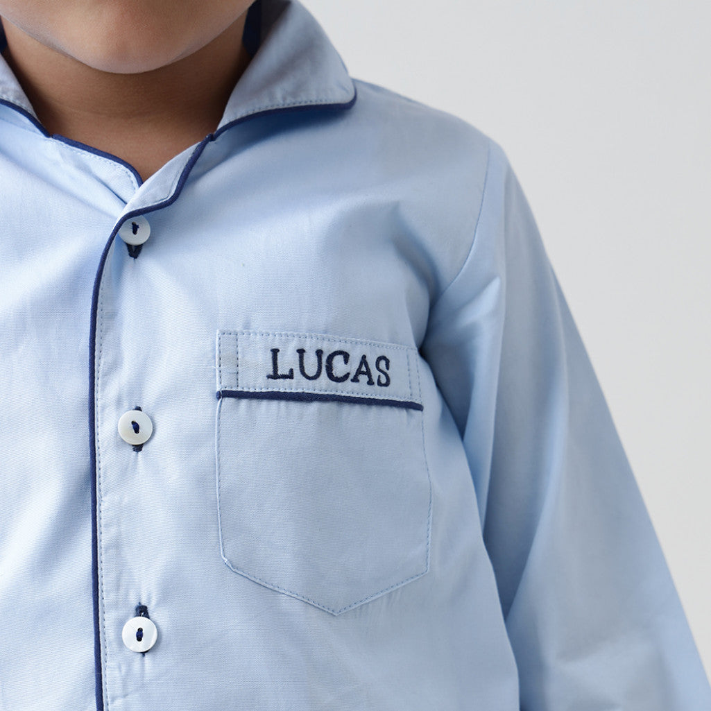 Sky Blue Pajama Set For Kids | littleweststreetglobal